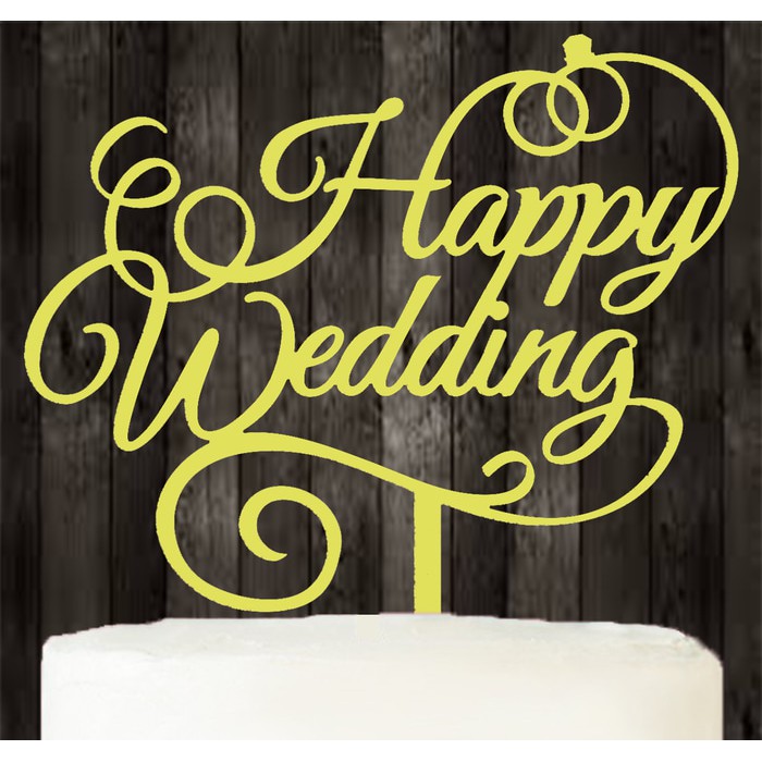 Jual Cake Topper - Happy Wedding - C24 | Shopee Indonesia