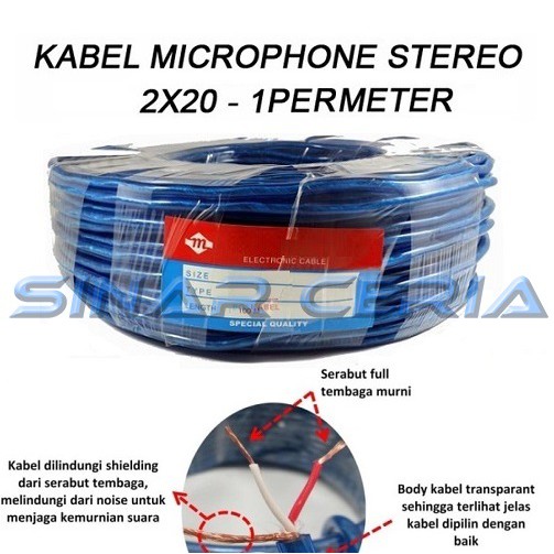Jual Kabel Mic Stereo Transparan 2x20 Eceran @1 Meter Audio Microphone ...