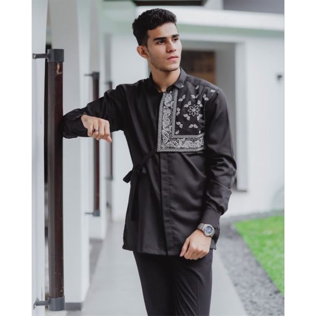 Jual Kemeja Bordir Pria NUC.ID Gala 01 (Hitam) | Shopee Indonesia