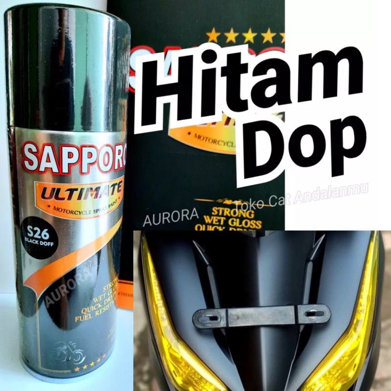 Jual Cat Pilok Sapporo S26 Black Doff 400ml Hitam Dop Matte Dull Matt ...