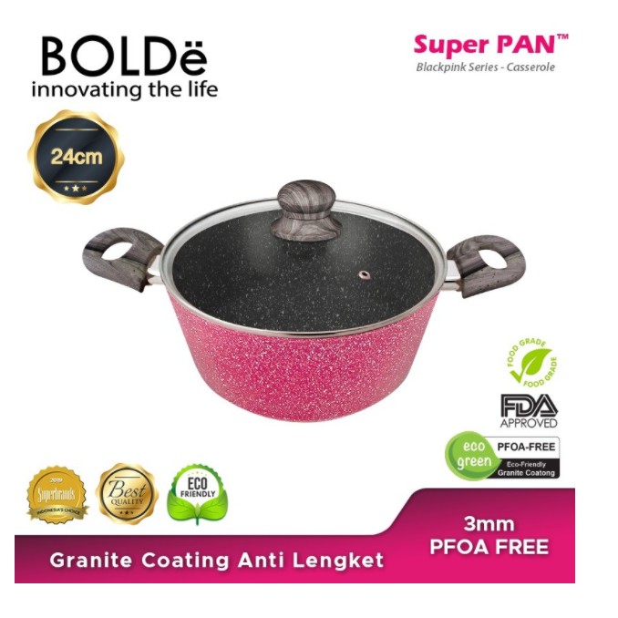 Jual BOLDe Super Pan Panci Pot 24cm - Casserole - BlackPink | Shopee ...