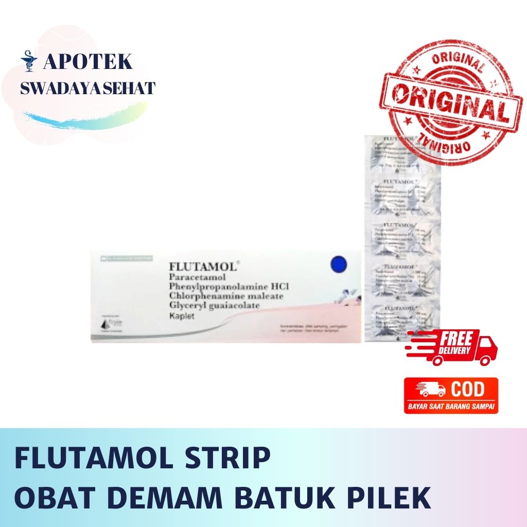 Jual FLUTAMOL STRIP Obat Demam Batuk Pilek Flu 10 Tablet | Shopee Indonesia