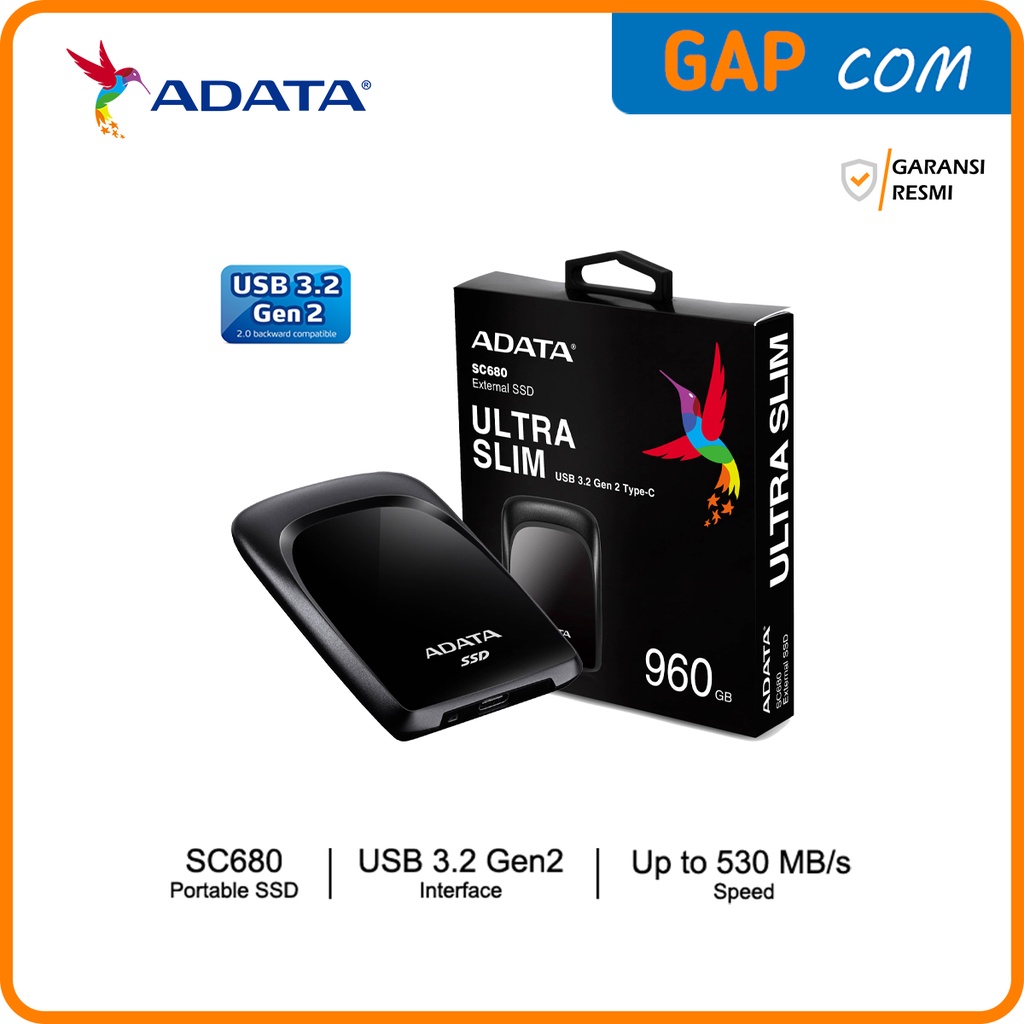 Jual SSD External 240GB 480GB 960GB Adata SC680 USB3.2 Type-C Portable SSD | Shopee Indonesia
