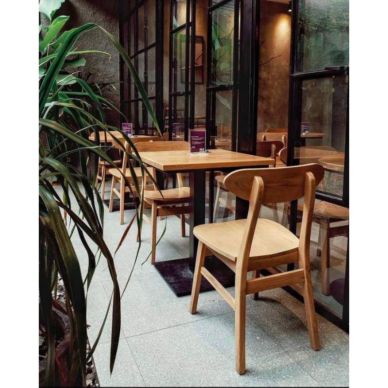 Jual kursi minimalis/kursi cafe/kursi makan/kursi resto full kayu jati murah berkualitas ...