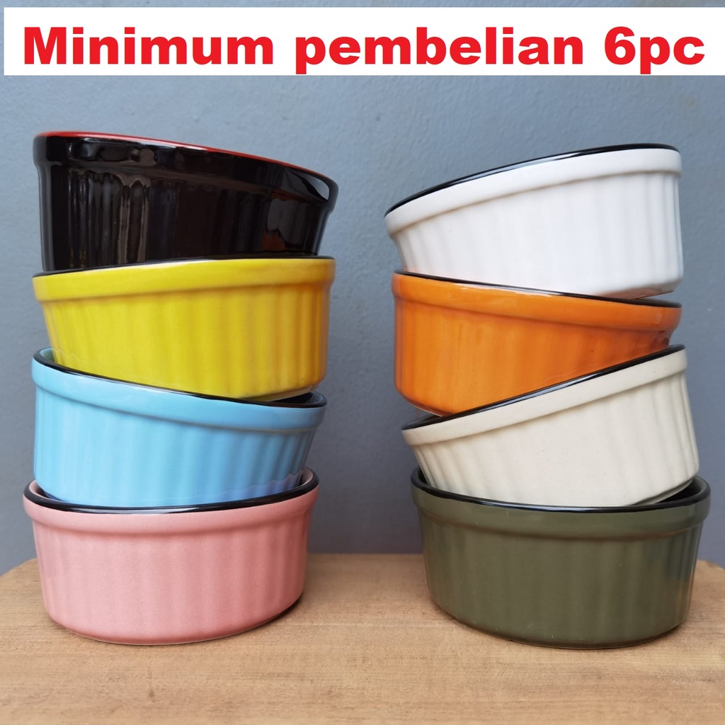 Jual Ramekin keramik ceramic mangkok porselen ice cream creme brulee bowl zuppa oven microwave ...