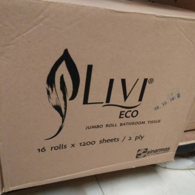 Jual Livi Eco Jumbo Roll Tissue 1 dus isi 16roll @1200'sheet (240m ...