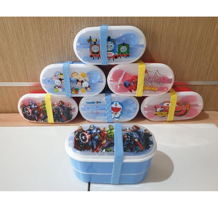 Jual Lunch Box Kotak makan Karakter Oval karet susun 2 - 244 EEC GT Harga Murah | Shopee Indonesia