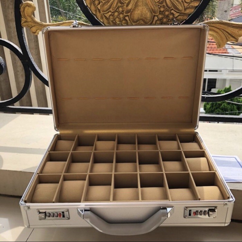 Jual Box Koper Jam Tangan Alumunium Isi 21 // Buka Kotak Pakai Kode ...