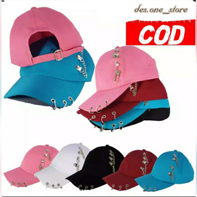 Jual Topi anting cincin rante / topi baseball kpop / topi baseball ...