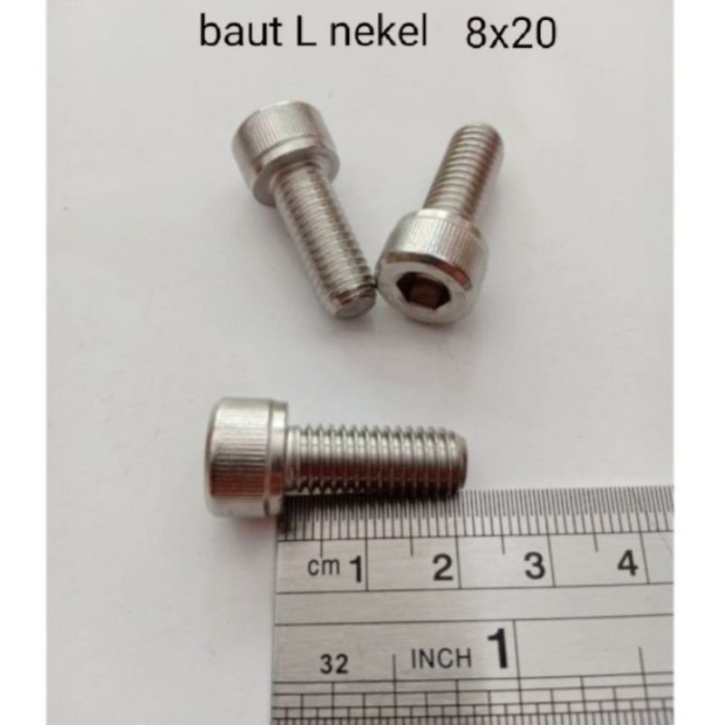 Jual Baut Kunci L 12 an 8x20 panjang 2 cm diameter m8 | Shopee Indonesia
