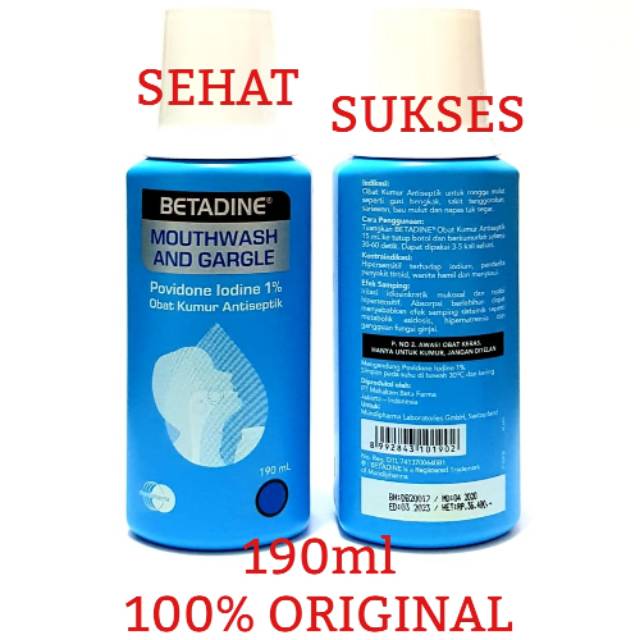 Jual BETADINE MOUTHWASH and GARGLE - OBAT KUMUR ANTISEPTIK (190ML) | Shopee Indonesia