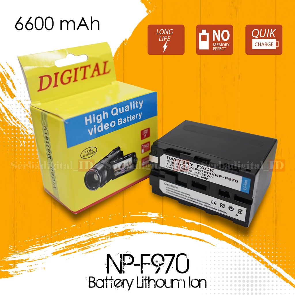 Jual Baterai/Battery NP-F970/960 Rechargeable Lithium ion For Lighting ...