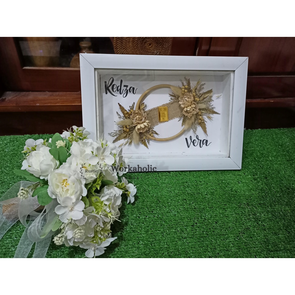 Jual Mahar Putih Bingkai Mahar Dinding Rusti Ukir Tebal Frame Pigura ...