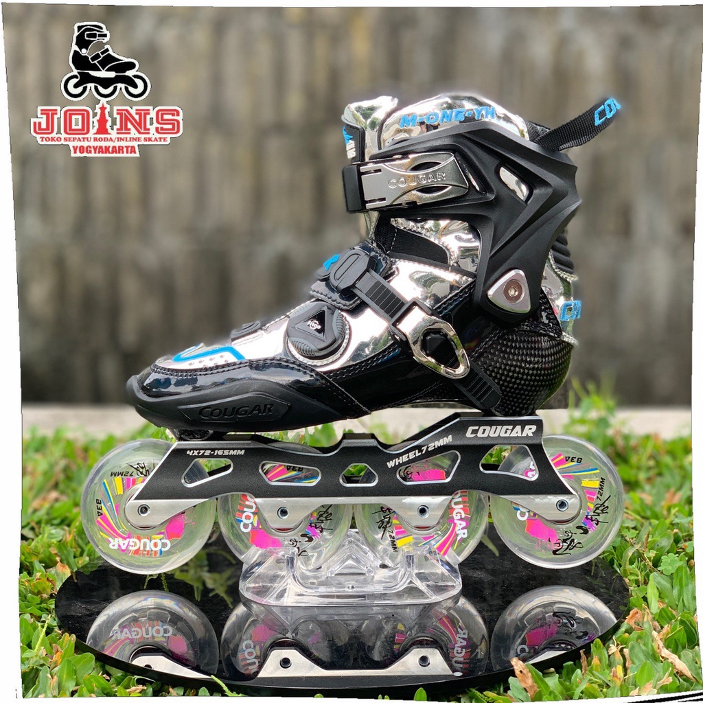 Jual Sepatu Roda Inline Skates Cougar M-One YH Silver Black | Shopee ...