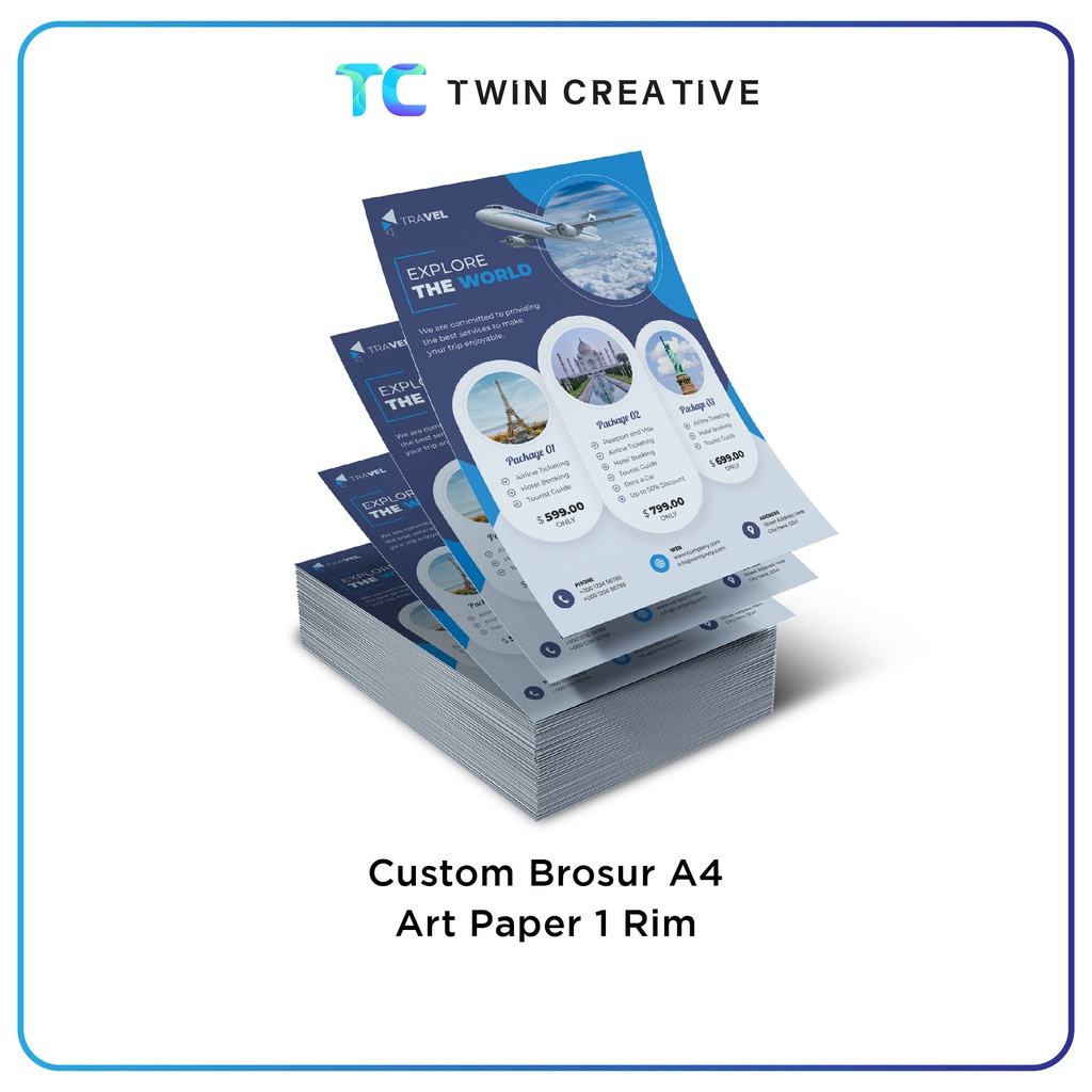 Jual Cetak Brosur A4 1 rim Art Paper 150gsm - Brosur A4 | Shopee Indonesia