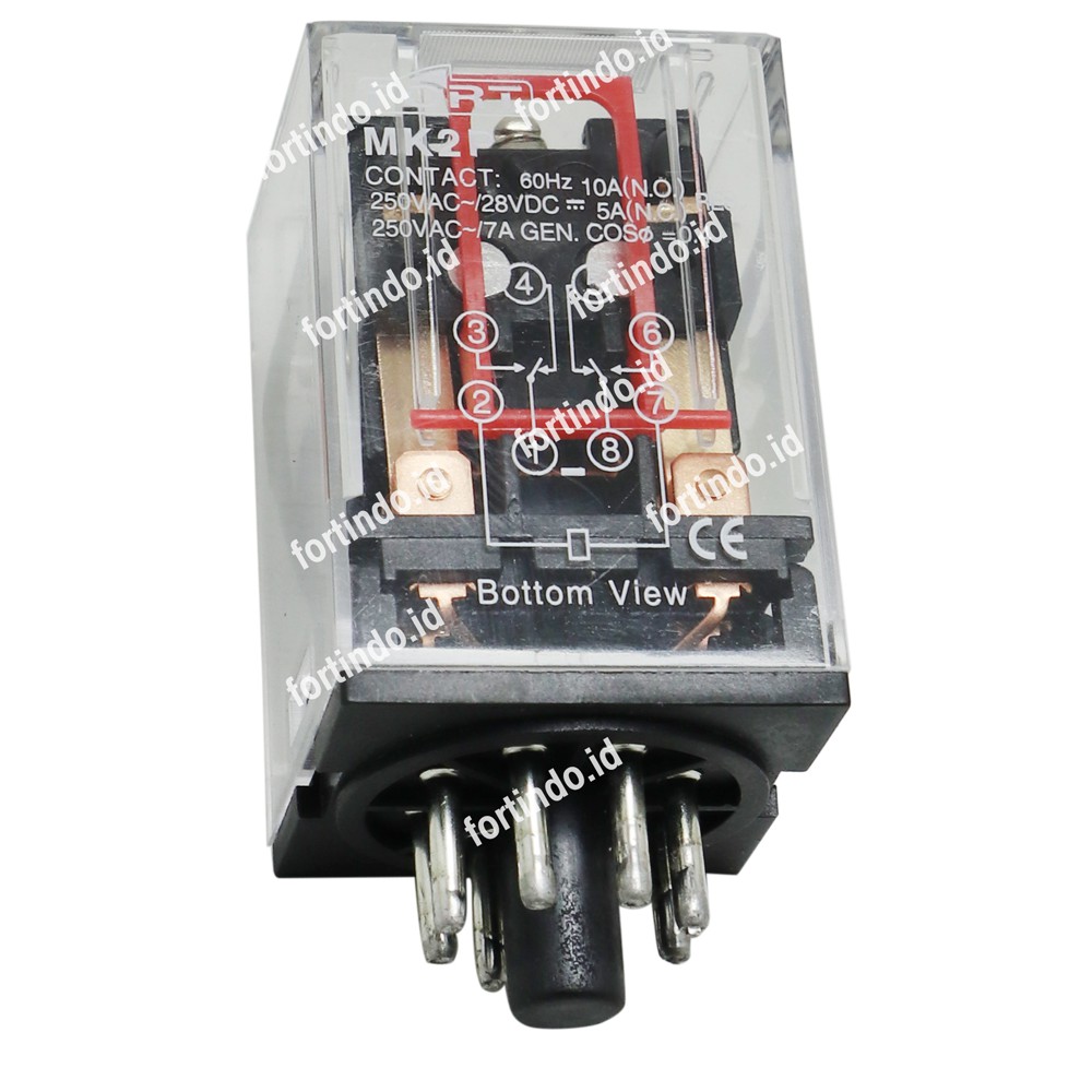 Jual Relay MK2P Coil 8 Pin Kaki 220VAC 24DC 12VDC Tanpa Indikator MERK ...
