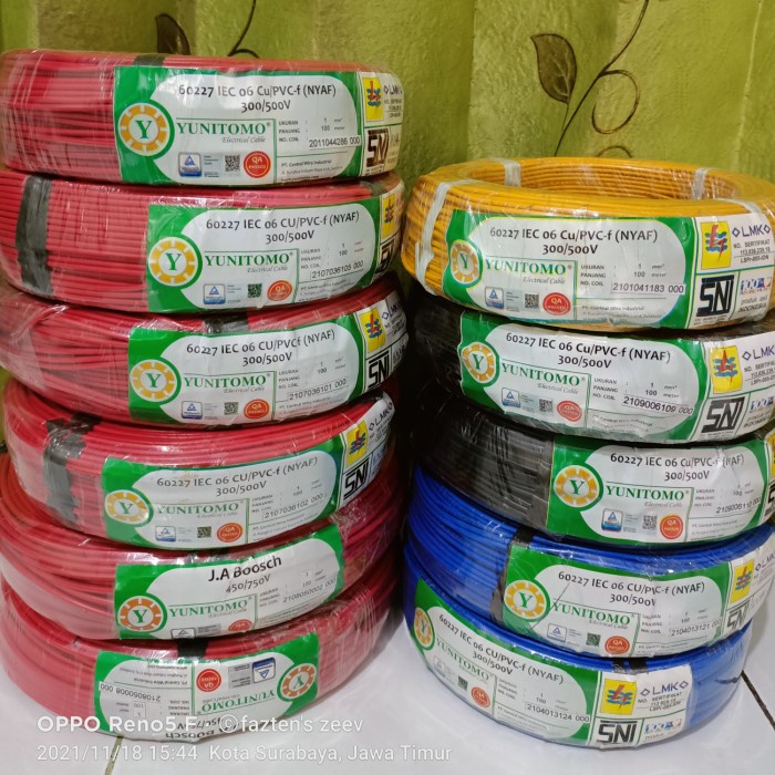 Jual kabel nyaf 1mm yunitomo tembaga asli 100m | Shopee Indonesia