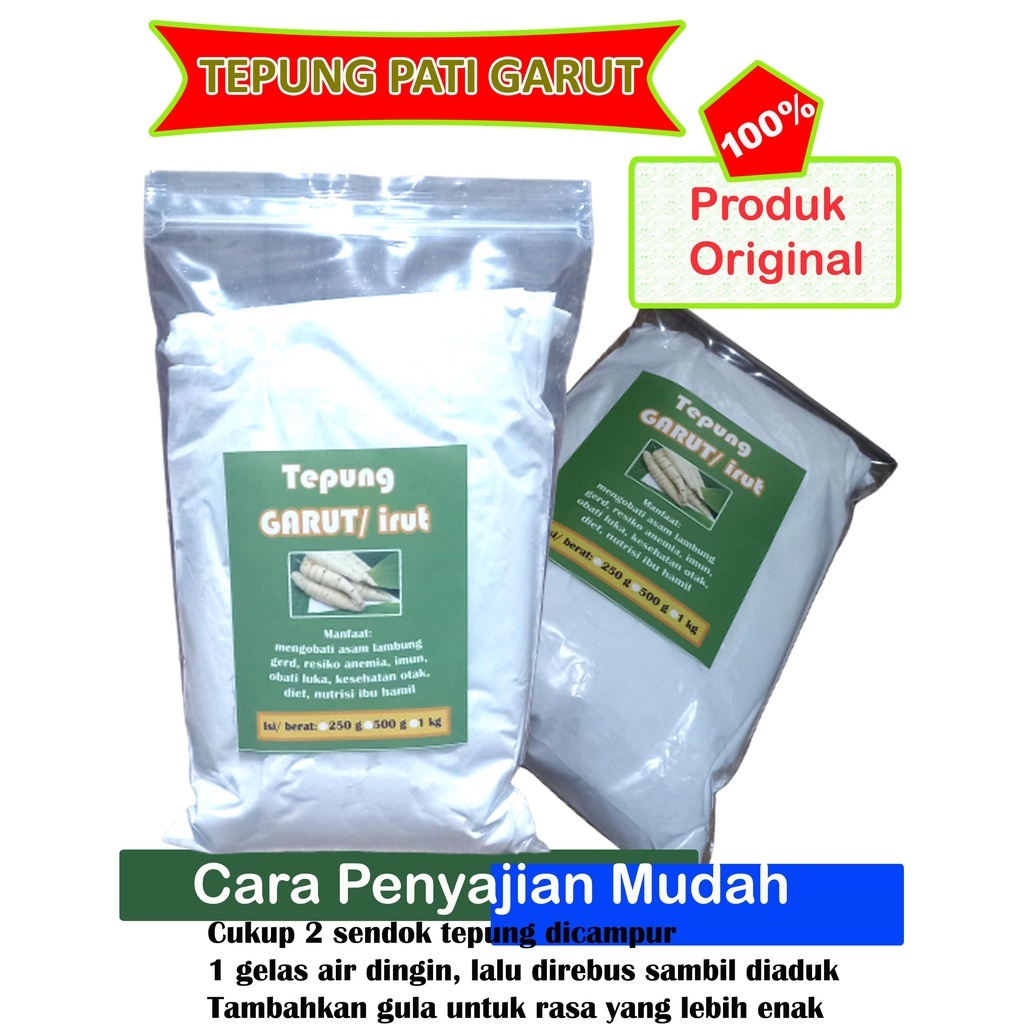 Jual Tepung pati garut 500 gram irut arrowroot angkrik organik obat ...