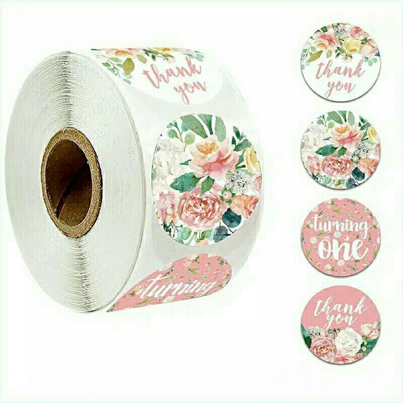 Jual Stiker Ucapan Terima Kasih Bunga Mawar Aesthetic Sticker Thank You ...