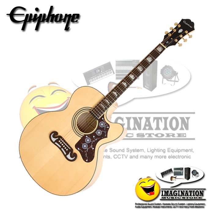 Jual Epiphone J-200EC Studio Acoustic-Electric Guitar - Vintage Natural ...