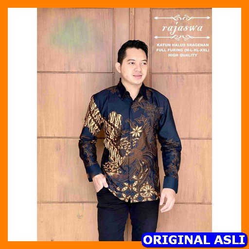 Jual RAJASWA KEMEJA BATIK PRIA SOLO LENGAN PANJANG PENDEK FULL FURING ...