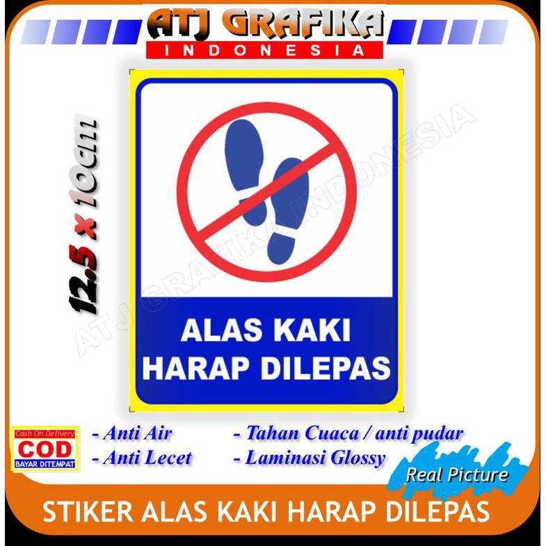 Jual Stiker lepas alas kaki kotak biru sticker kebersihan sandal sepatu ...