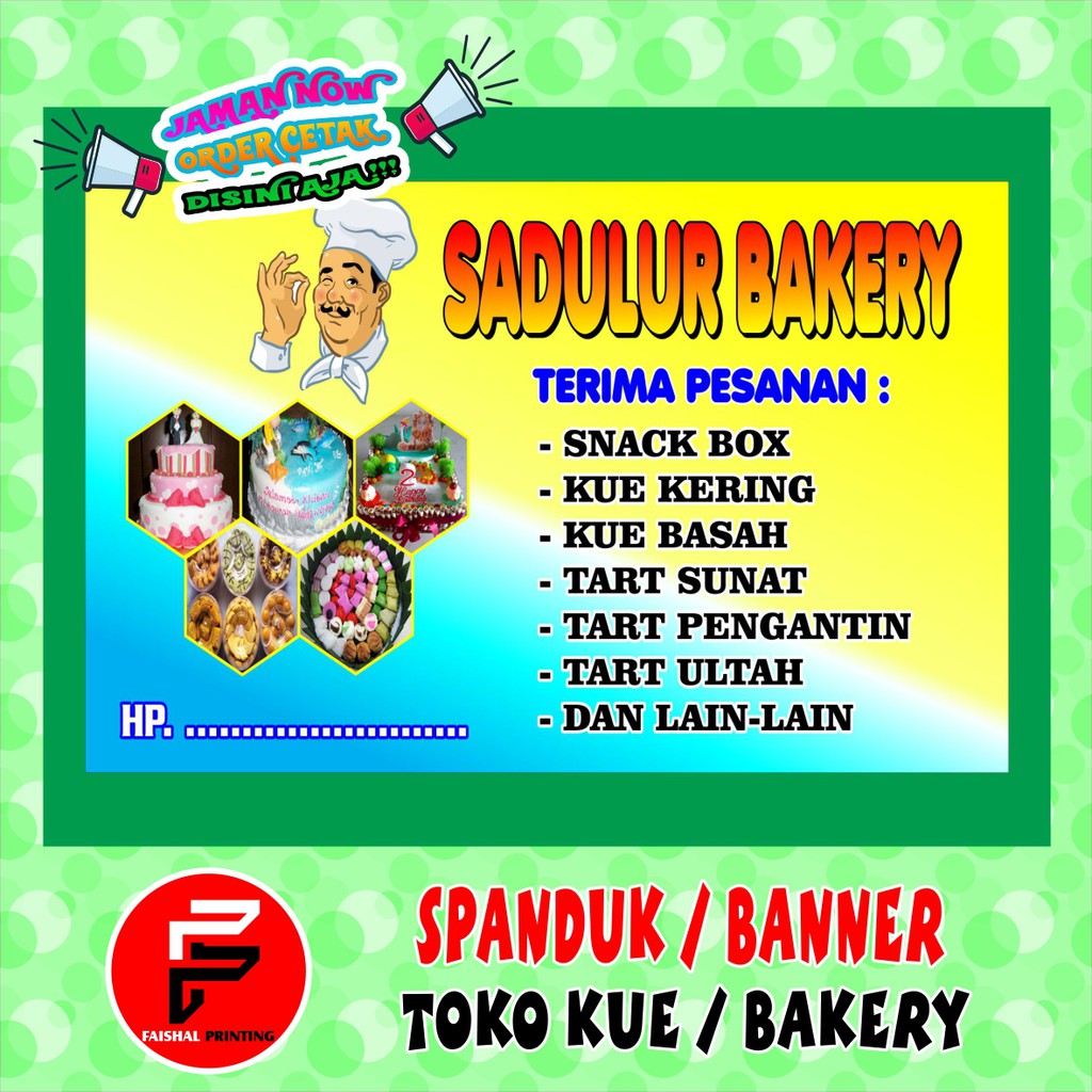 Jual Spanduk/ Banner/ Backdrop Toko Warung Kue Bakery Cake Tart Ukuran ...