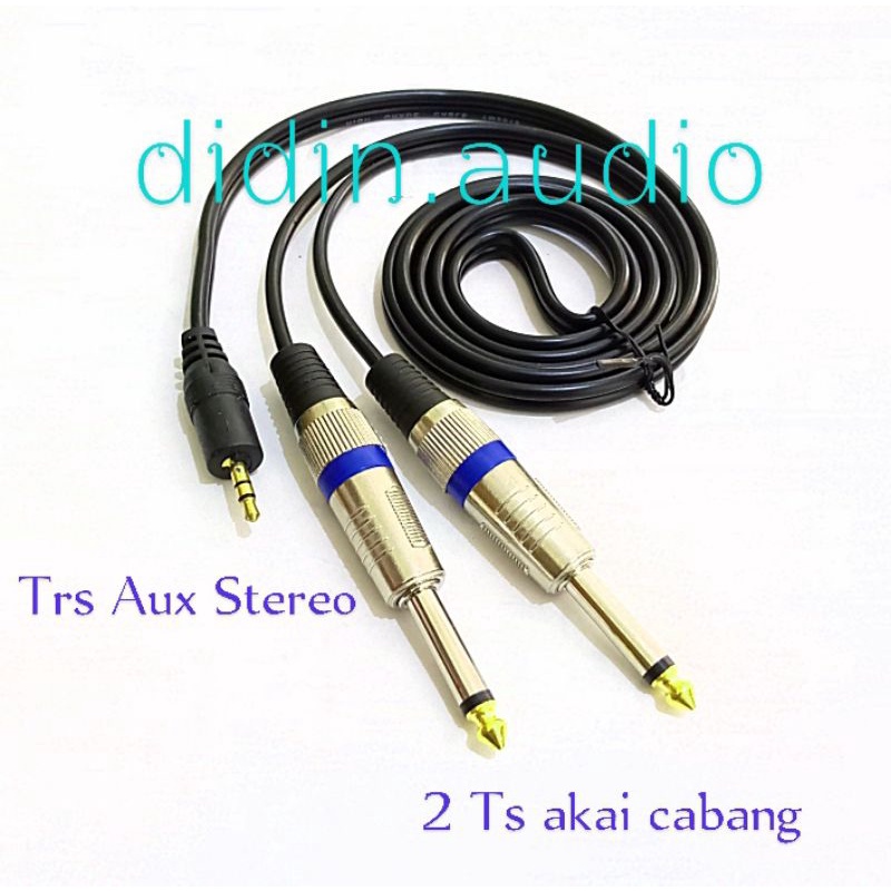 Jual Kabel Splitter Trs Audio Aux 3.5mm Stereo Male To 2 Ts Akai 6.5mm Mono male Cabang L/R 0.5 ...