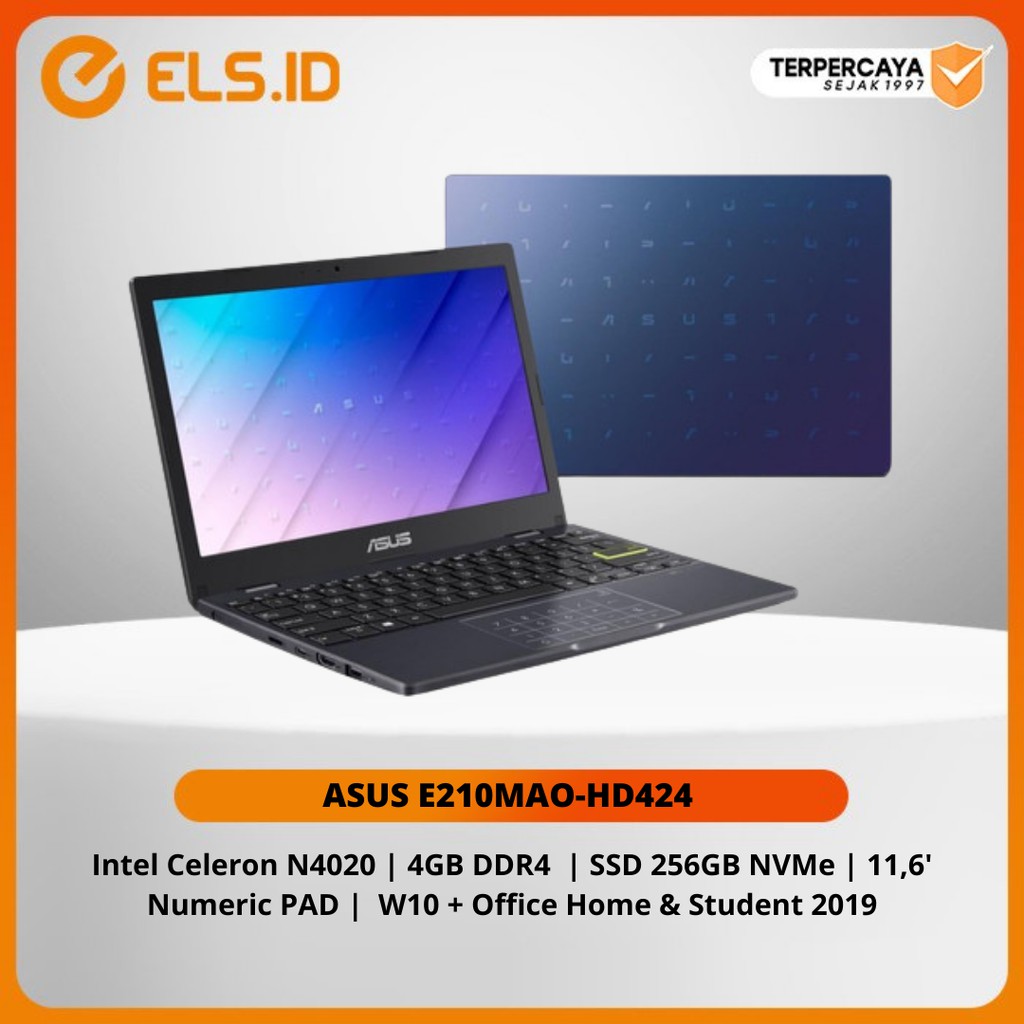 Jual Laptop Asus E210MAO-HD424 Intel Celeron N4020 4GB 256GB W10 OHS ...