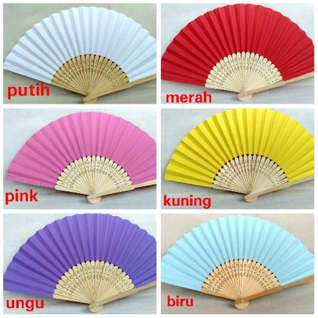 Jual SOEVENIR PERNIKAHAN MURAH KIPAS POLOS DIY KIPAS PUTIH MERAH KUNING ...