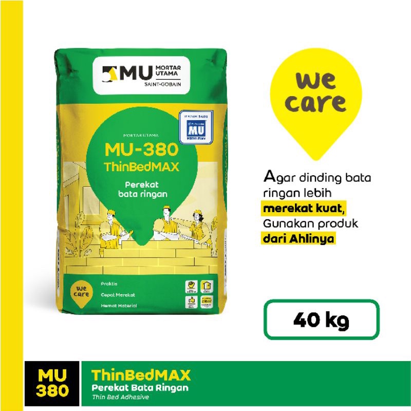 Jual Mortar Utama MU-380 ThinBedMAX Perekat Bata Ringan 40Kg | Shopee ...