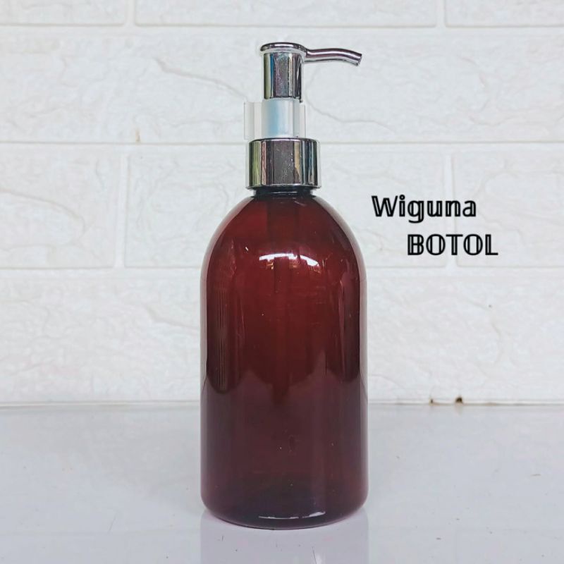 Jual Botol Pump 250ml Amber / Botol Oval 250ml Coklat Tutup Pump Luxury Clip Oil | Shopee Indonesia