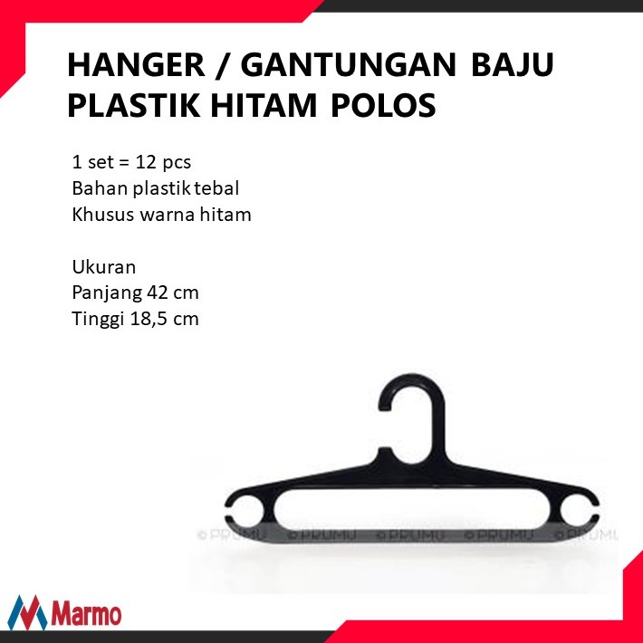Jual HANGER / GANTUNGAN BAJU PLASTIK HITAM POLOS | Shopee Indonesia