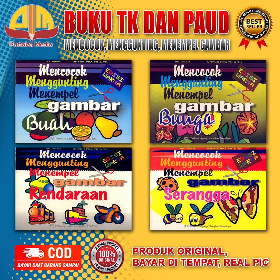 Jual Buku Mencocok Menggunting Menempel Gambar Untuk PAUD dan TK Taman ...