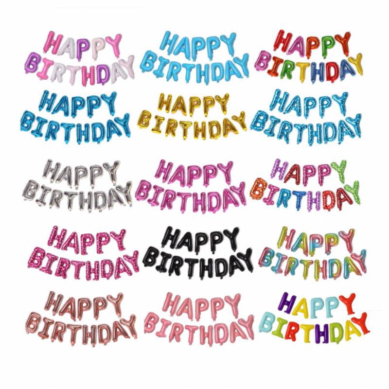 Jual BALON FOIL HURUF HAPPY BIRTHDAY / BALON HAPPY BIRTHDAY SET / BALON ...