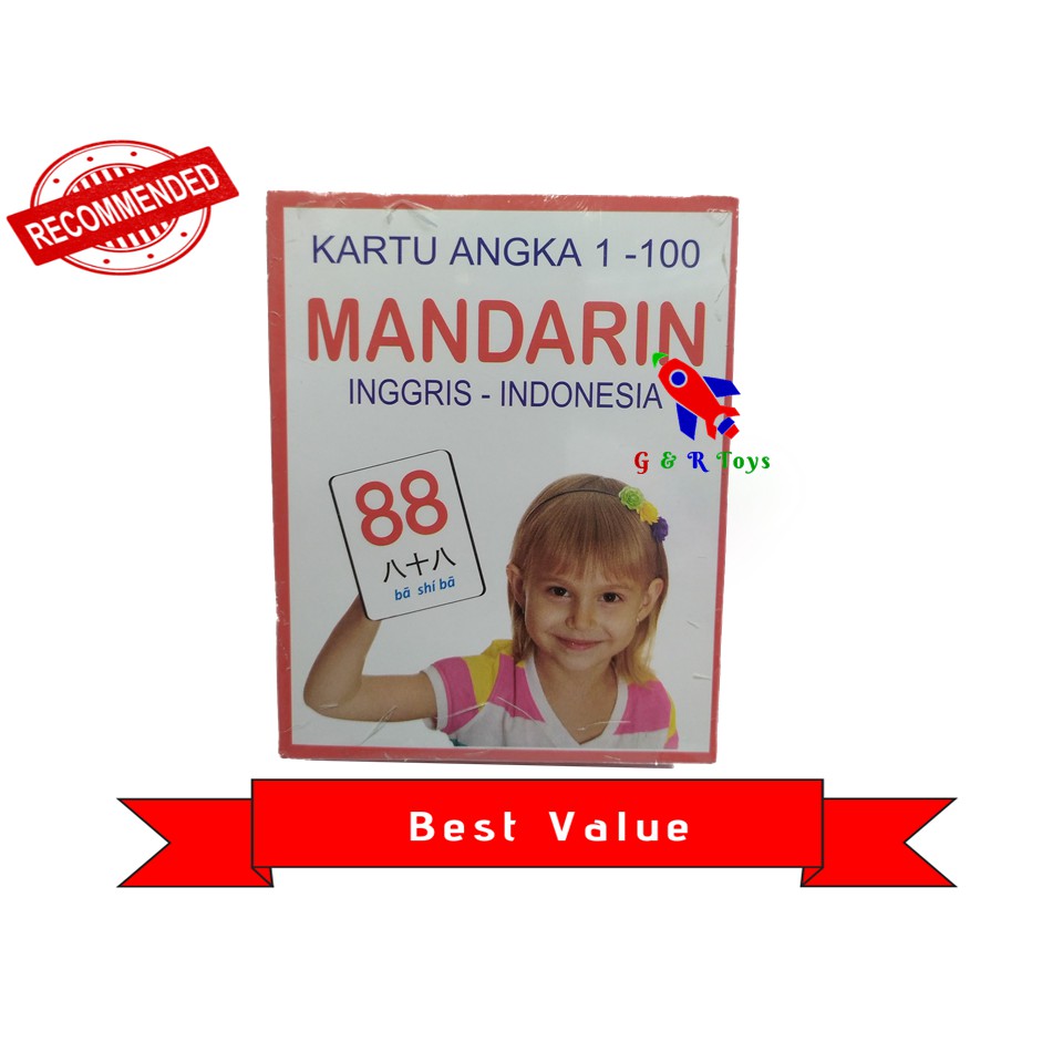 Jual COD Bayar Di Tempat Flashcard Kartu Angka Mandarin 1-100 Inggris ...