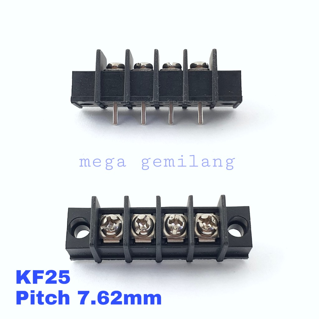 Jual Terminal Blok KF 25 4p | terminal baut 7.62 mm | barrier terminal block | Shopee Indonesia