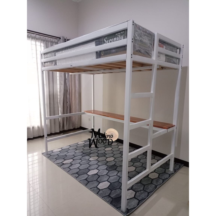 Jual Loft bed besi ranjang tempat tidur minimalis dipan divan besi meja ...