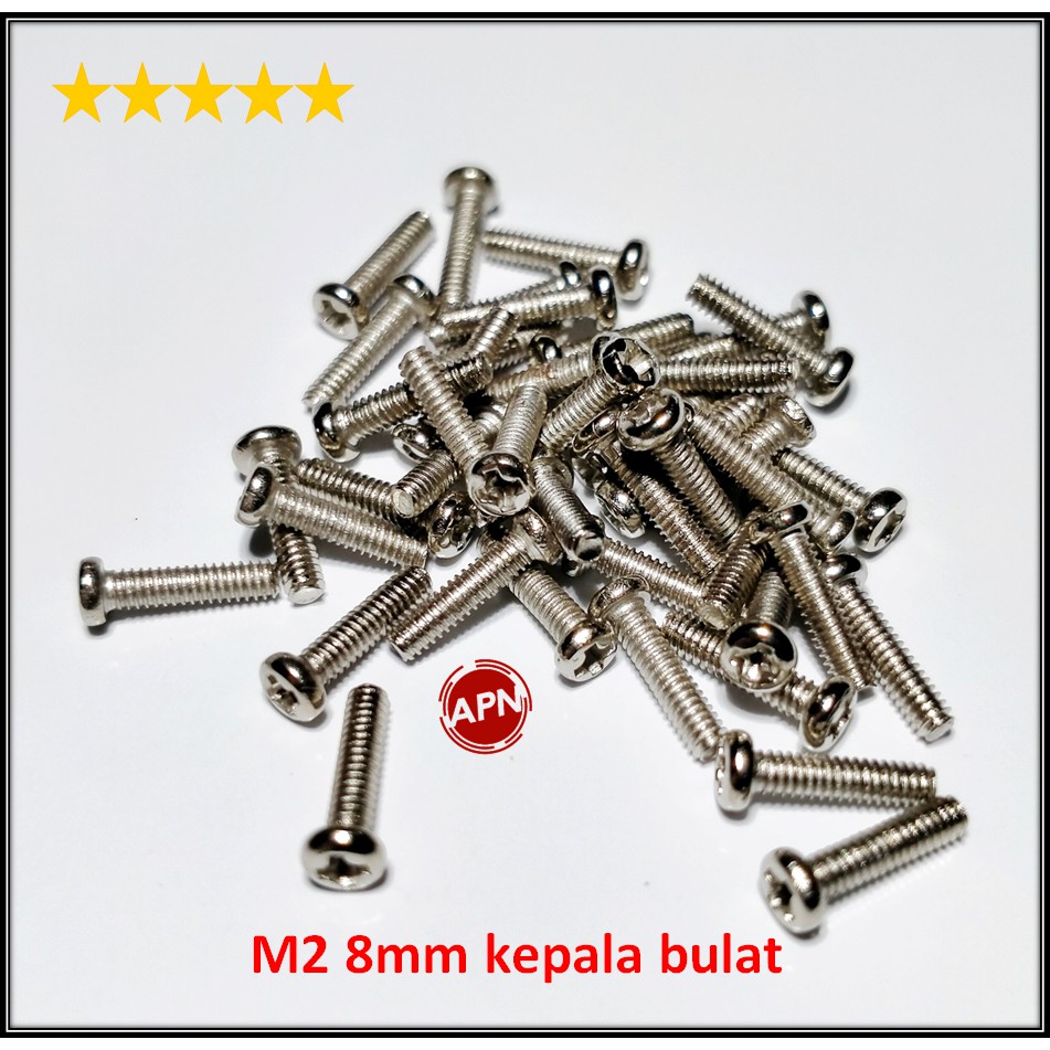 Jual BAUT / SCREW M2 8MM KEPALA BULAT | Shopee Indonesia