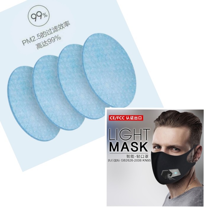 Jual Masker Filter Fan (5 pcs) Light Mask Smart Electric Air Respirator ...