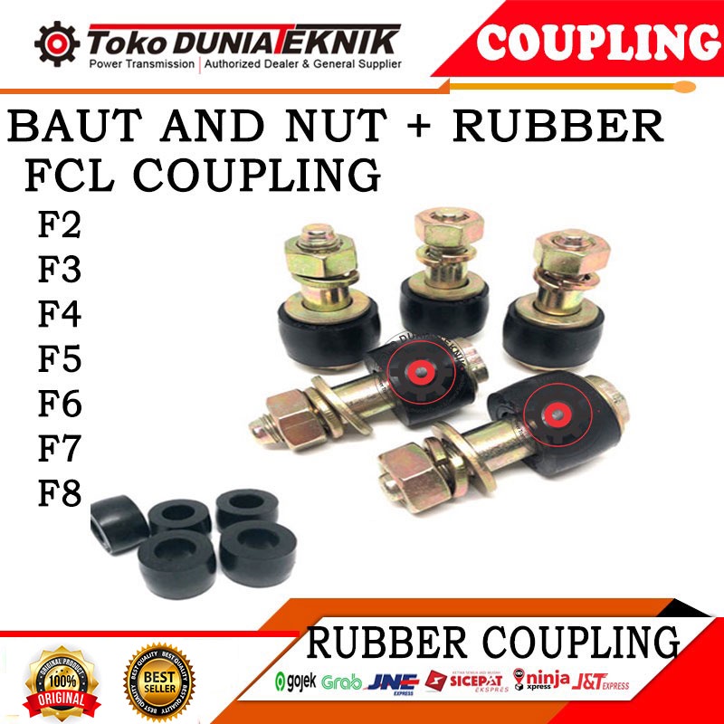 Jual FCL F2 COUPLING BAUT + NUT + RUBBER COMPLETE SET | Shopee Indonesia