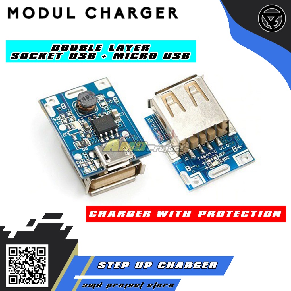 Jual Modul Powerbank Multi Charger Step Up Protection 5V 1A Micro USB 5 ...