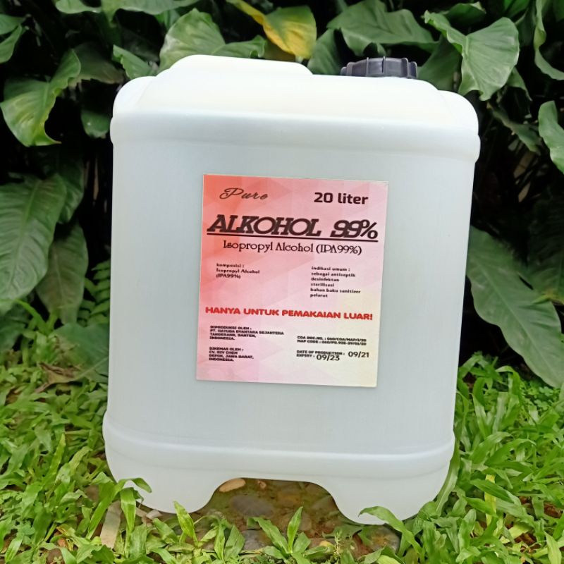Jual isopropyl alcohol 99% 20 Liter Alkohol IPA 99 | Shopee Indonesia