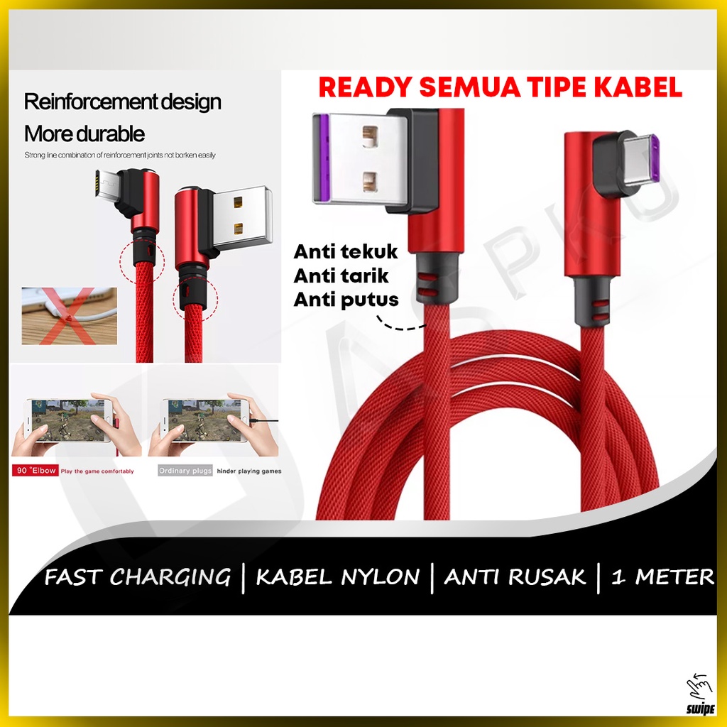 Jual Kabel Data Elbow Fast Charging Charger Carger Cable Kabel Data Cas ...