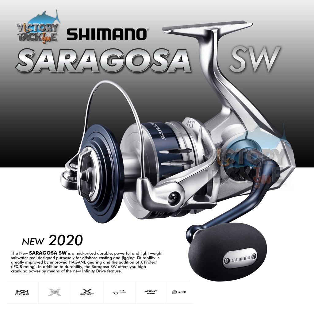 Jual Reel Shimano SARAGOSA SW 5000 6000 8000 10000 14000 18000 20000 2020 | Shopee Indonesia