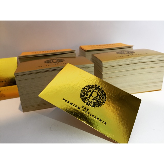 Jual Kartu Nama Exclusive Custom Premium Baground Gold logo hot print ...