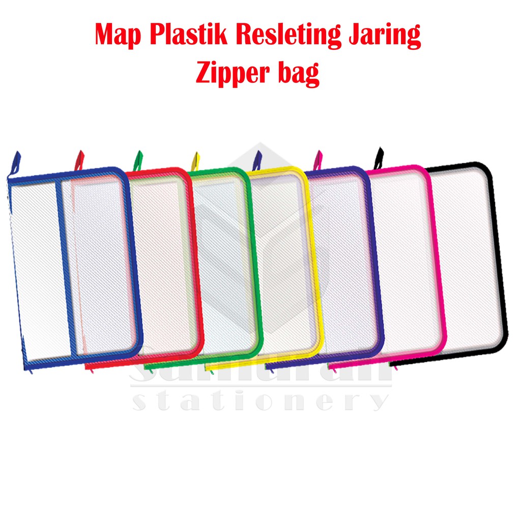 Jual Map Plastik Jaring Seleting JENIA Folio / Zipper Bag School F4 ...