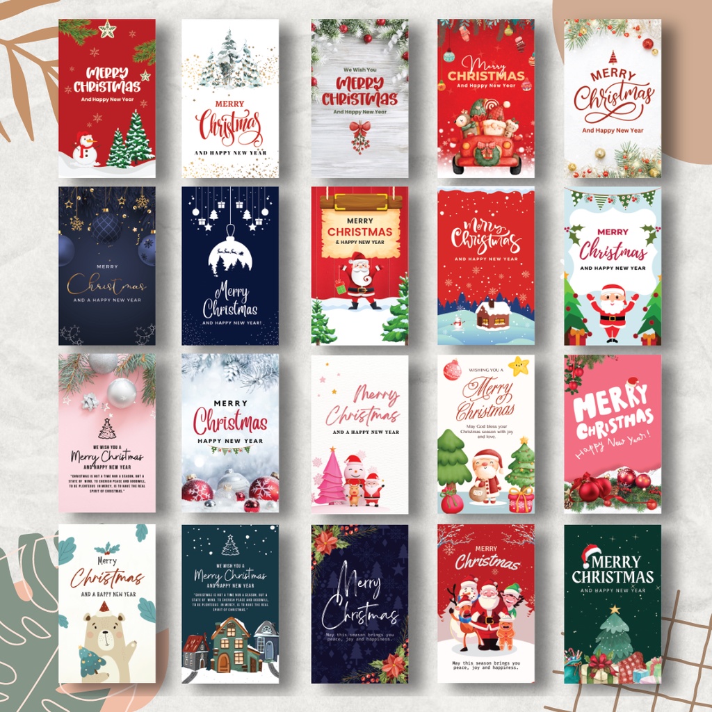 Jual (ISI 25 PCS) KARTU UCAPAN NATAL - CHRISTMAS CARD - KARTU NATAL ...