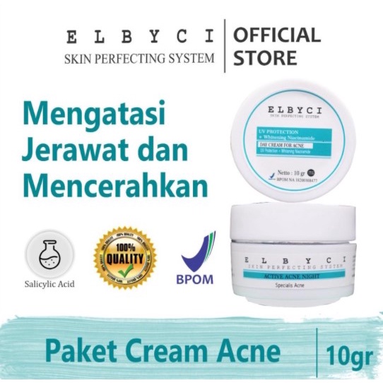 Jual Elbyci Paket Cream Active Acne Night | Shopee Indonesia
