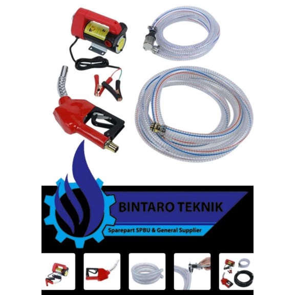 Jual Paket Pompa Transfer Minyak DC 12Volt/24Volt Oil Pump Transfer DC 12V/24V BBM Pertashop Pom ...